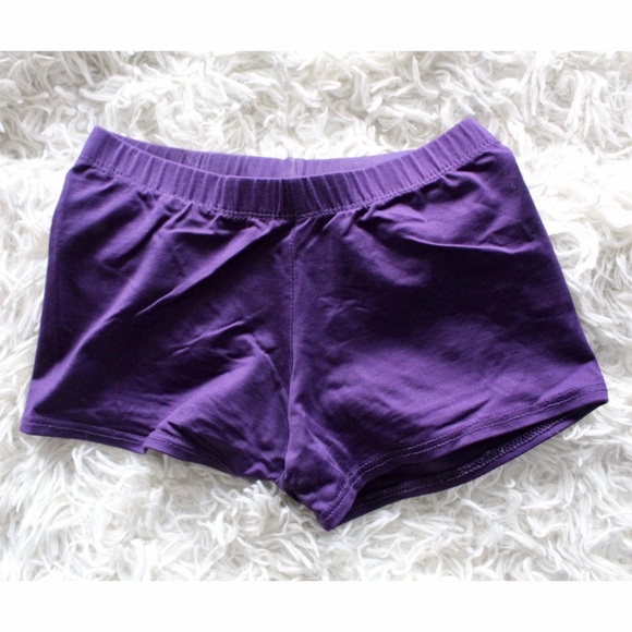 Bottoms | Purple Spandex Dance Shorts Gymnastics Shorts Cheerleading ...
